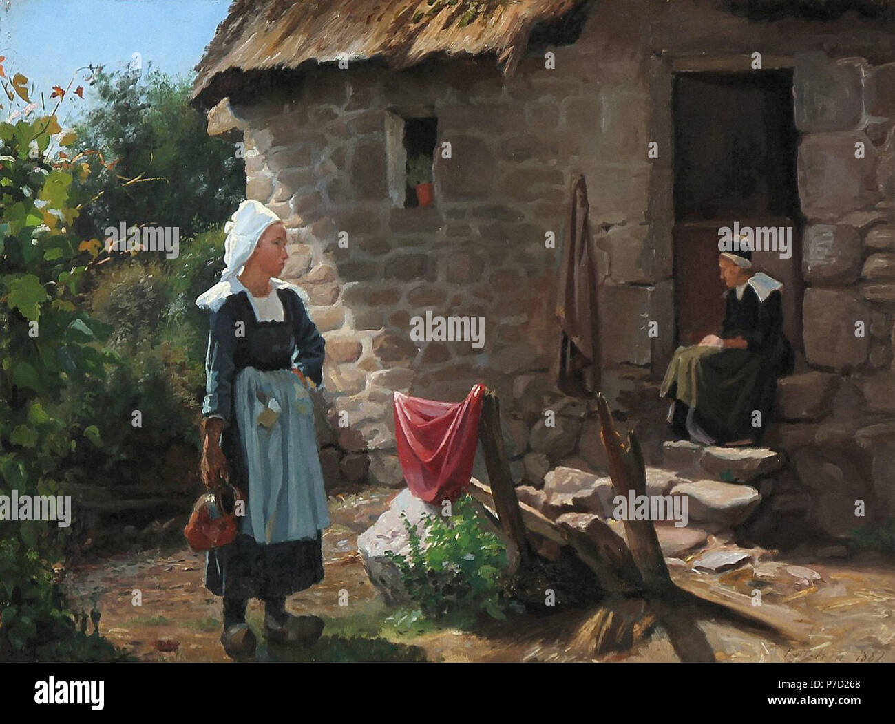 Mundt Emilie - an Exterior from a Farm in Pont-Aven in Brittany France ...