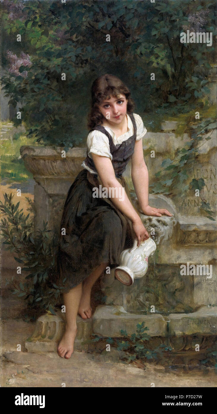 Munier Emile - at the Fountain Stock Photo - Alamy