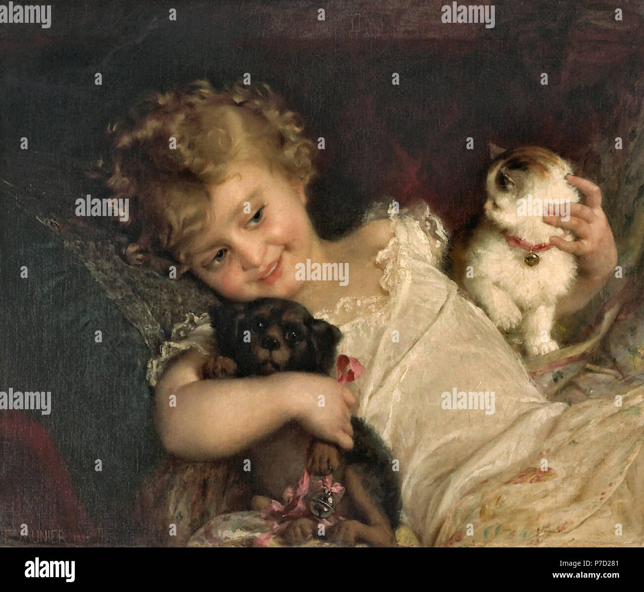 Munier Emile - Childhood Friends Stock Photo - Alamy