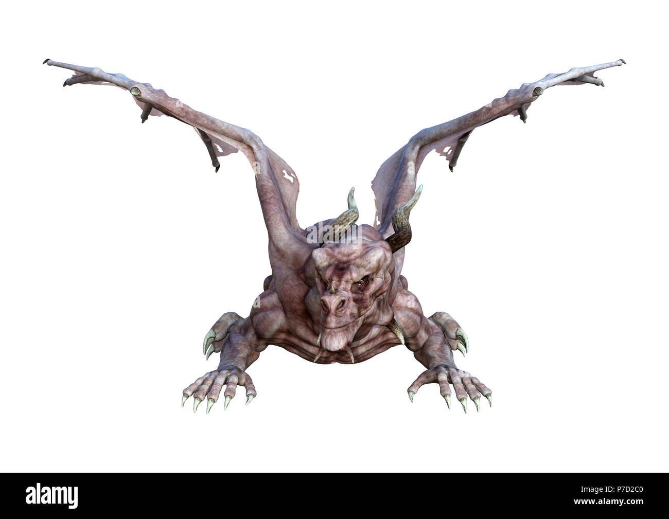 3D rendering of a fairy tale vampire dragon isolated on white ...