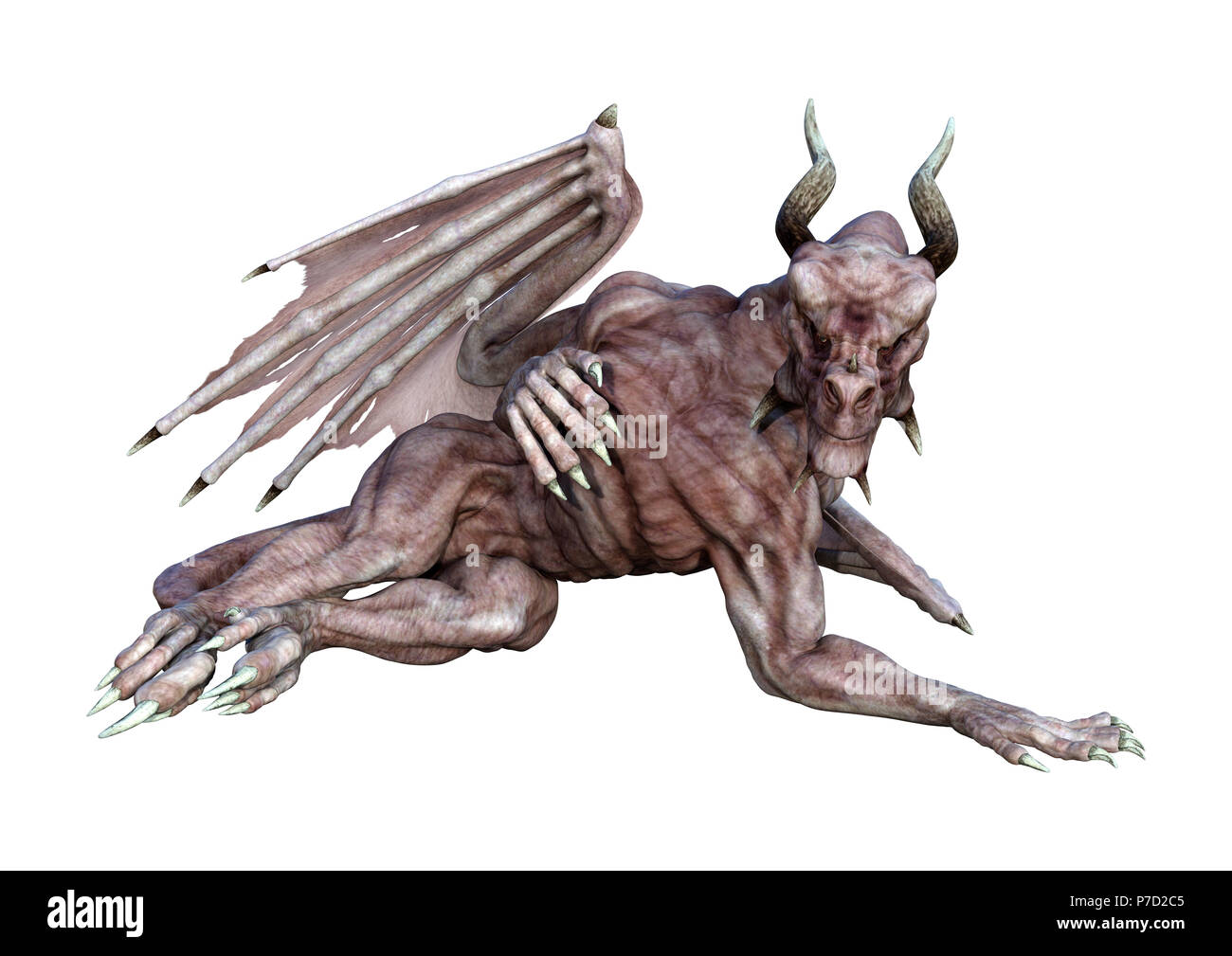 3D rendering of a fairy tale vampire dragon isolated on white ...