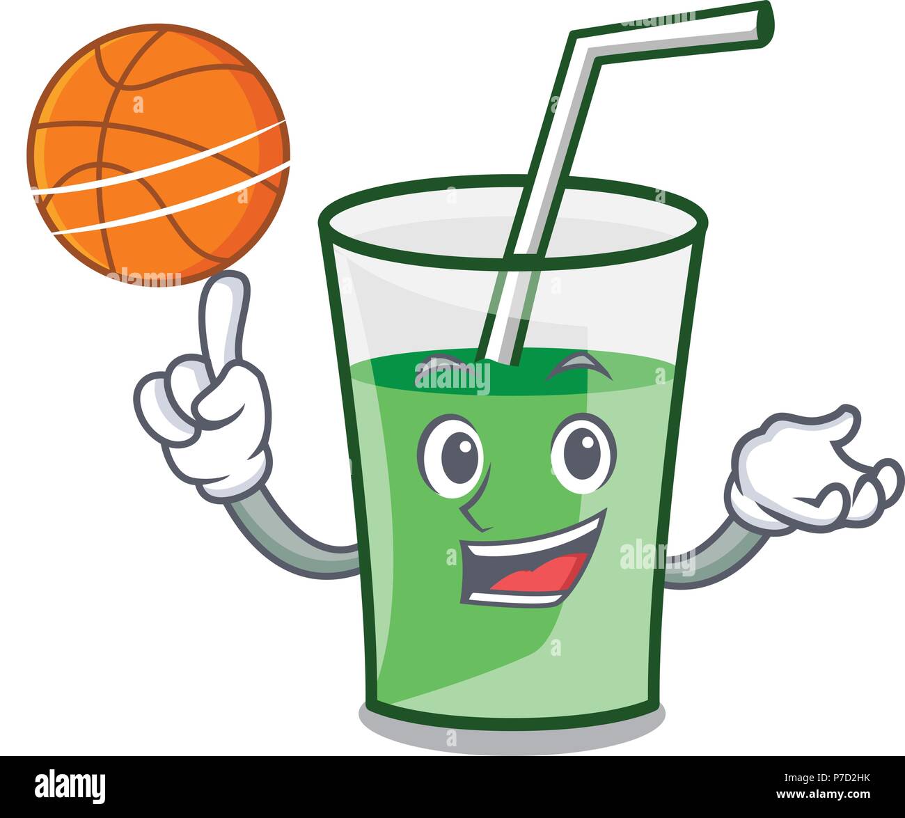With basketball green smoothie character cartoon Stock Vector Image ...