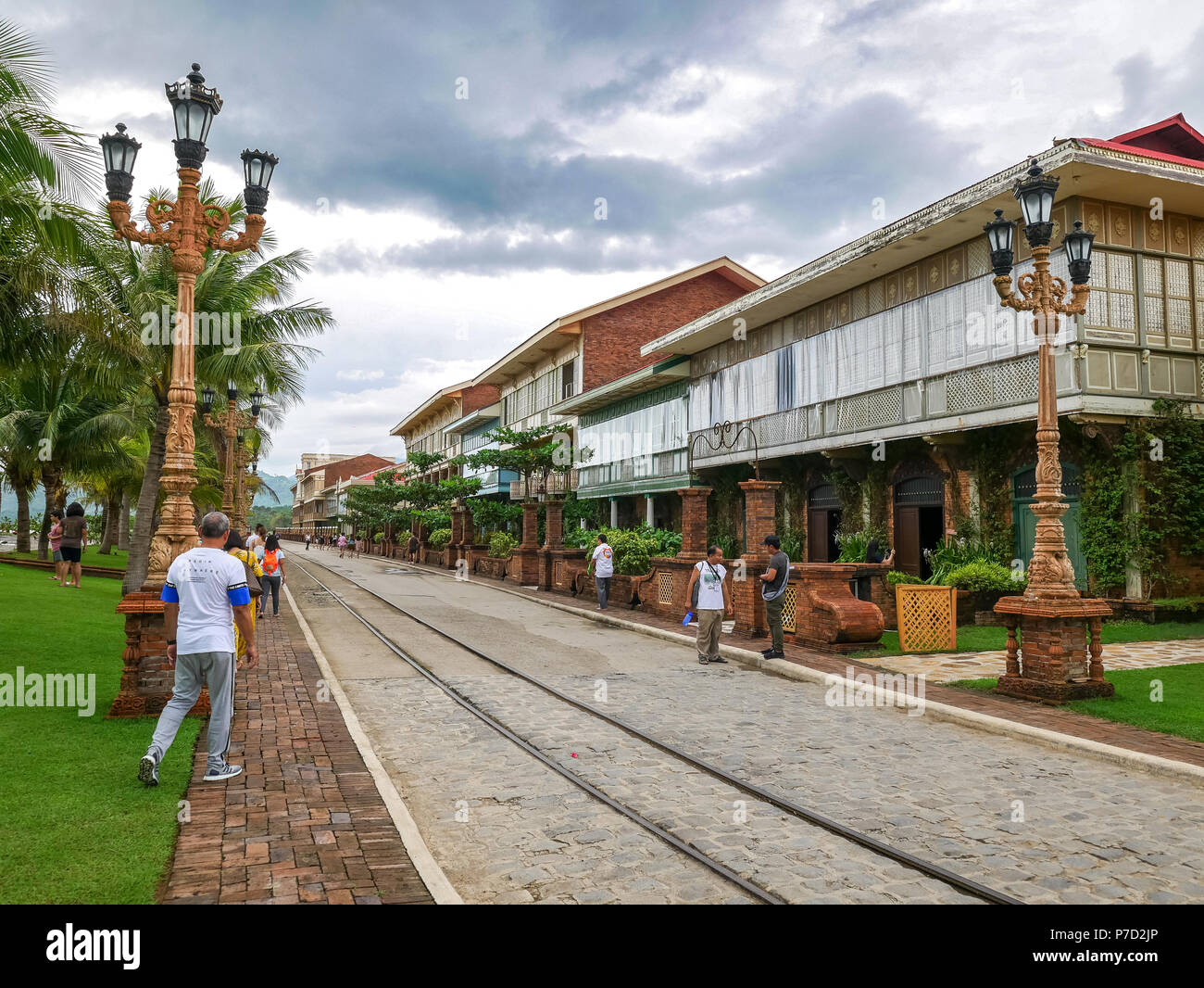 Bataan, Philippines - Jun 30,2018 : Tourist walking street at Las casas ...