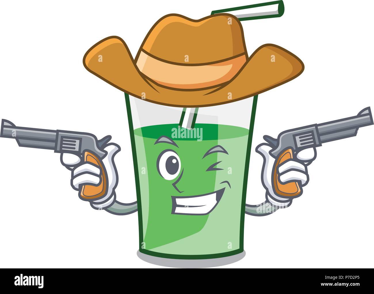 Cowboy green smoothie character cartoon Stock Vector Image & Art - Alamy