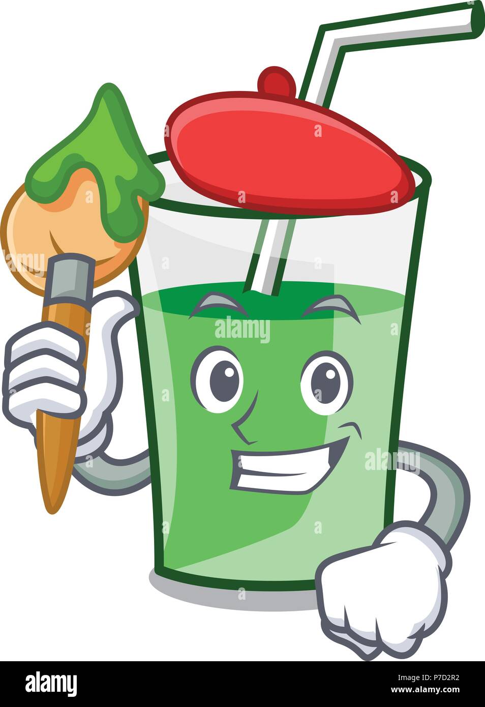 Artist green smoothie character cartoon Stock Vector Image & Art - Alamy