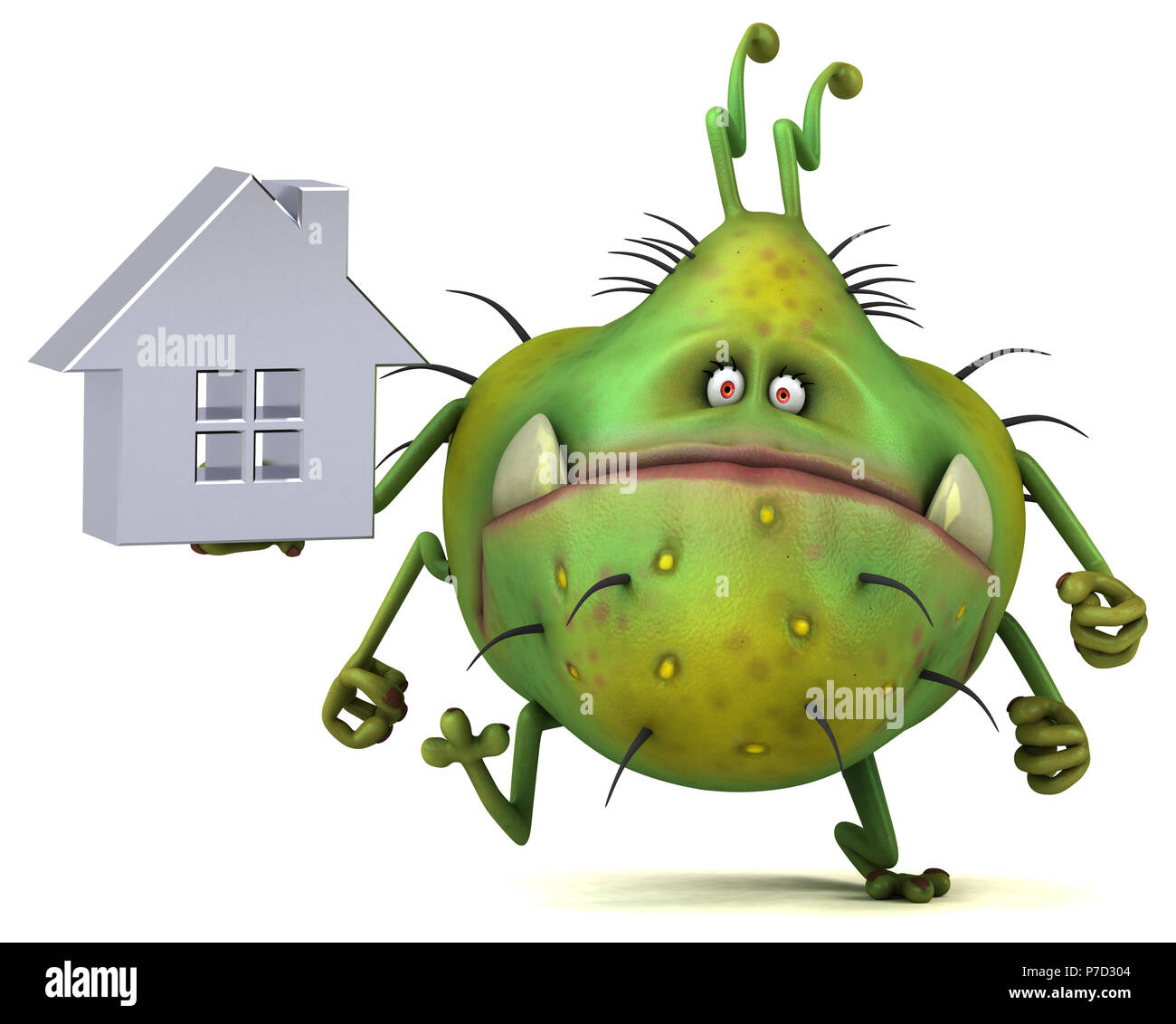 Fun germ - 3D Illustration Stock Photo - Alamy