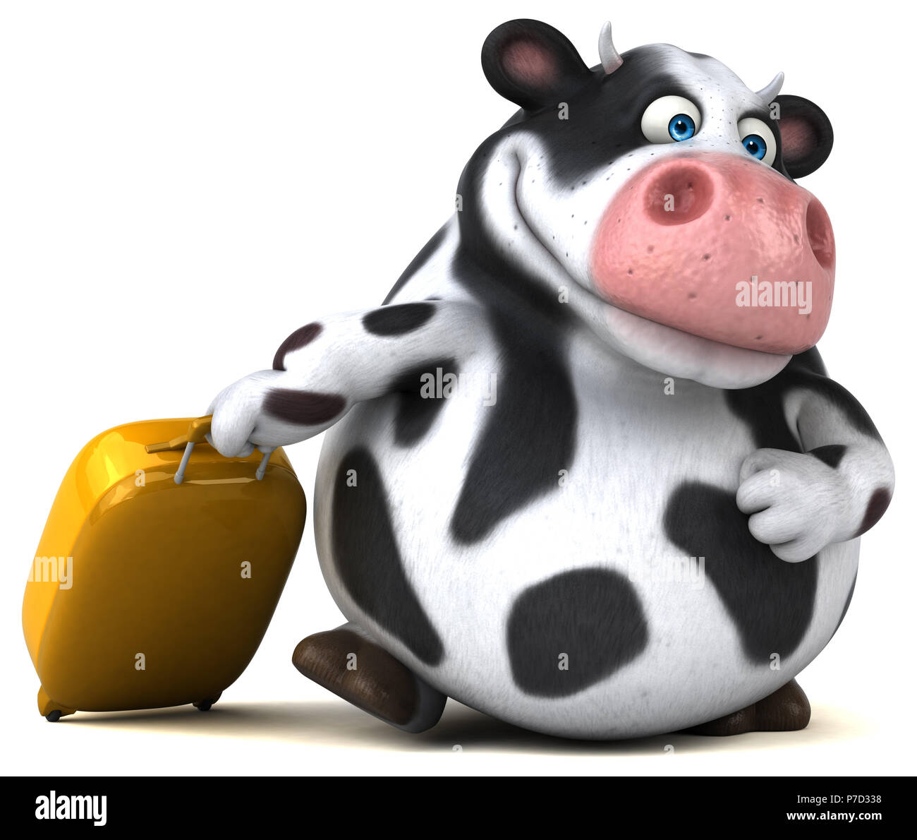 Fun cow - 3D Illustration Stock Photo - Alamy