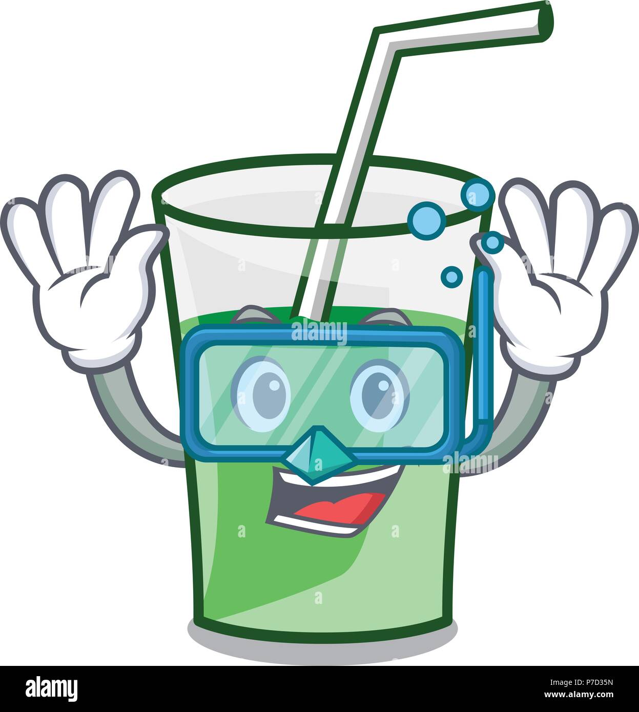 Diving green smoothie character cartoon Stock Vector Image & Art - Alamy