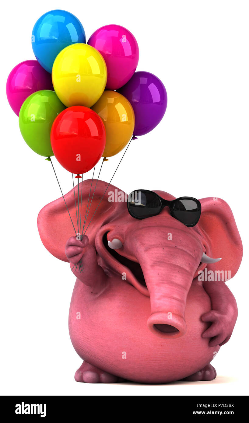 Fun elephant - 3D Illustration Stock Photo - Alamy
