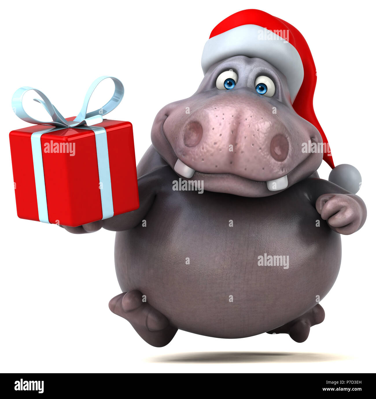 Fun hippo - 3D Illustration Stock Photo - Alamy