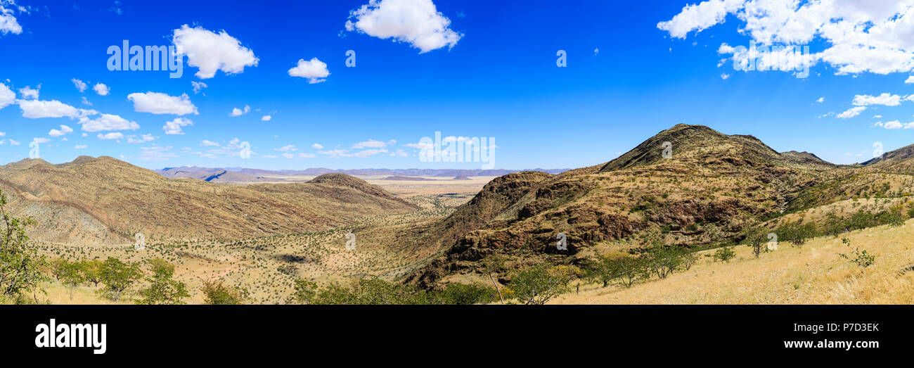View from the van Zyls Pass towards Marienfluss, Kunene region, Namibia ...