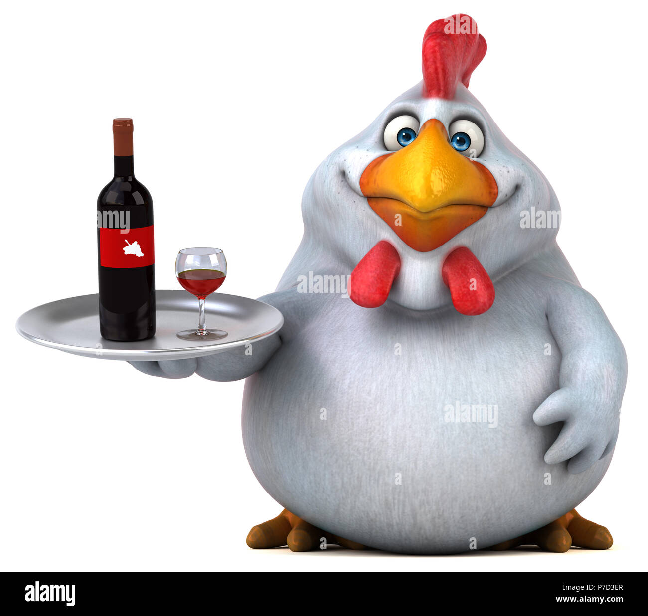 Fun chicken - 3D Illustration Stock Photo - Alamy