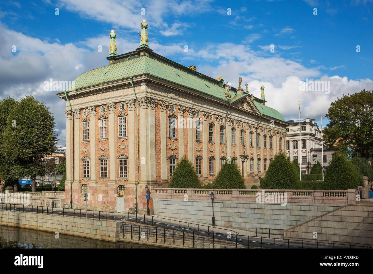 Water canal and Riddarhuset or House of Nobility building designed by ...