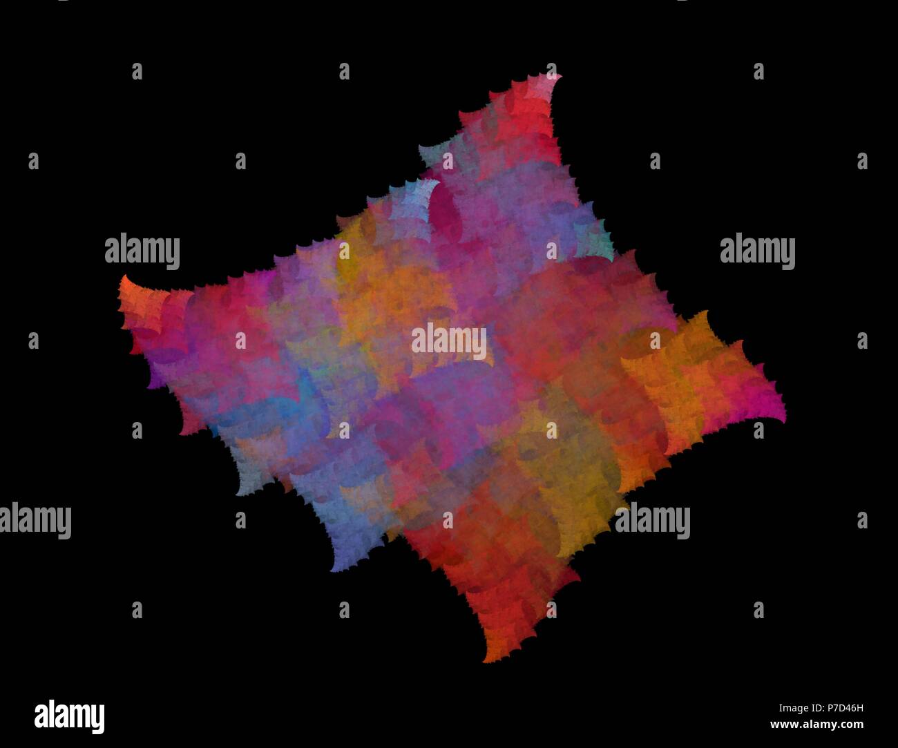 Bright fractal abstraction. Elements of irregular square shape. Black ...
