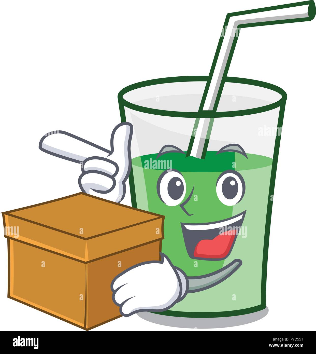 With box green smoothie character cartoon Stock Vector Image & Art - Alamy