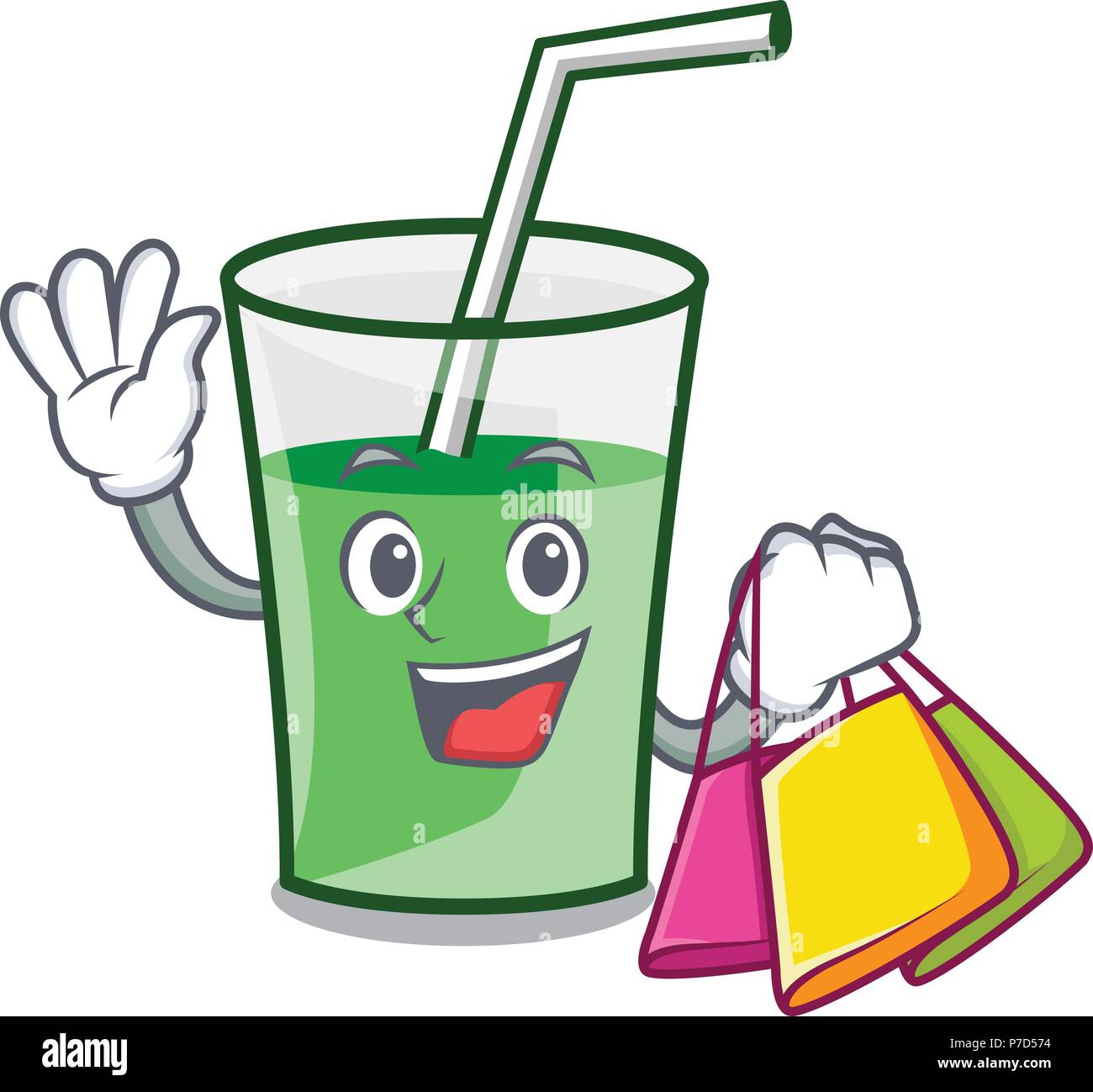 Shopping green smoothie character cartoon Stock Vector Image & Art - Alamy