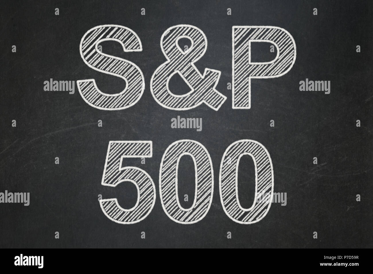 Stock market indexes concept: S&P 500 on chalkboard background Stock ...