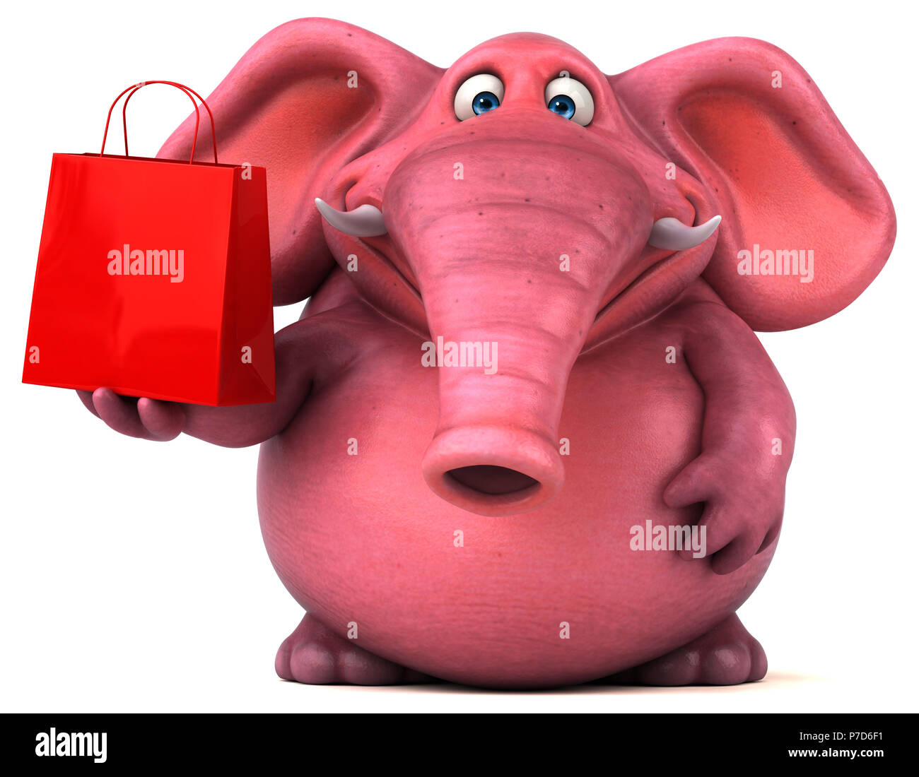 Pink elephant - 3D Illustration Stock Photo - Alamy