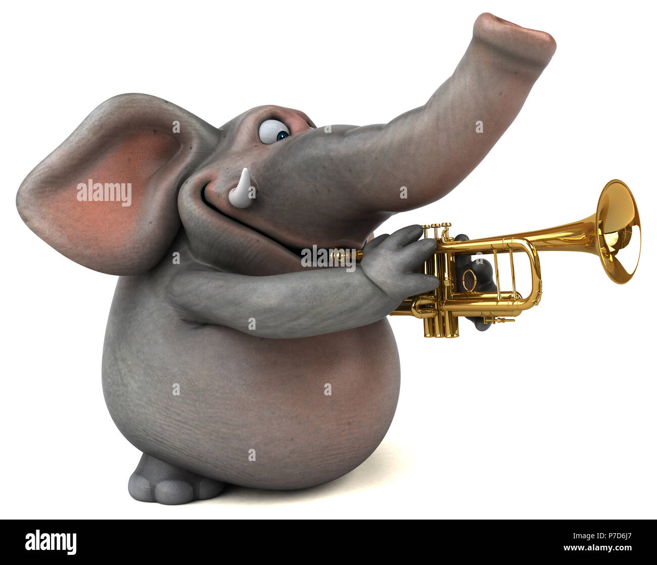 Fun elephant - 3D Illustration Stock Photo - Alamy