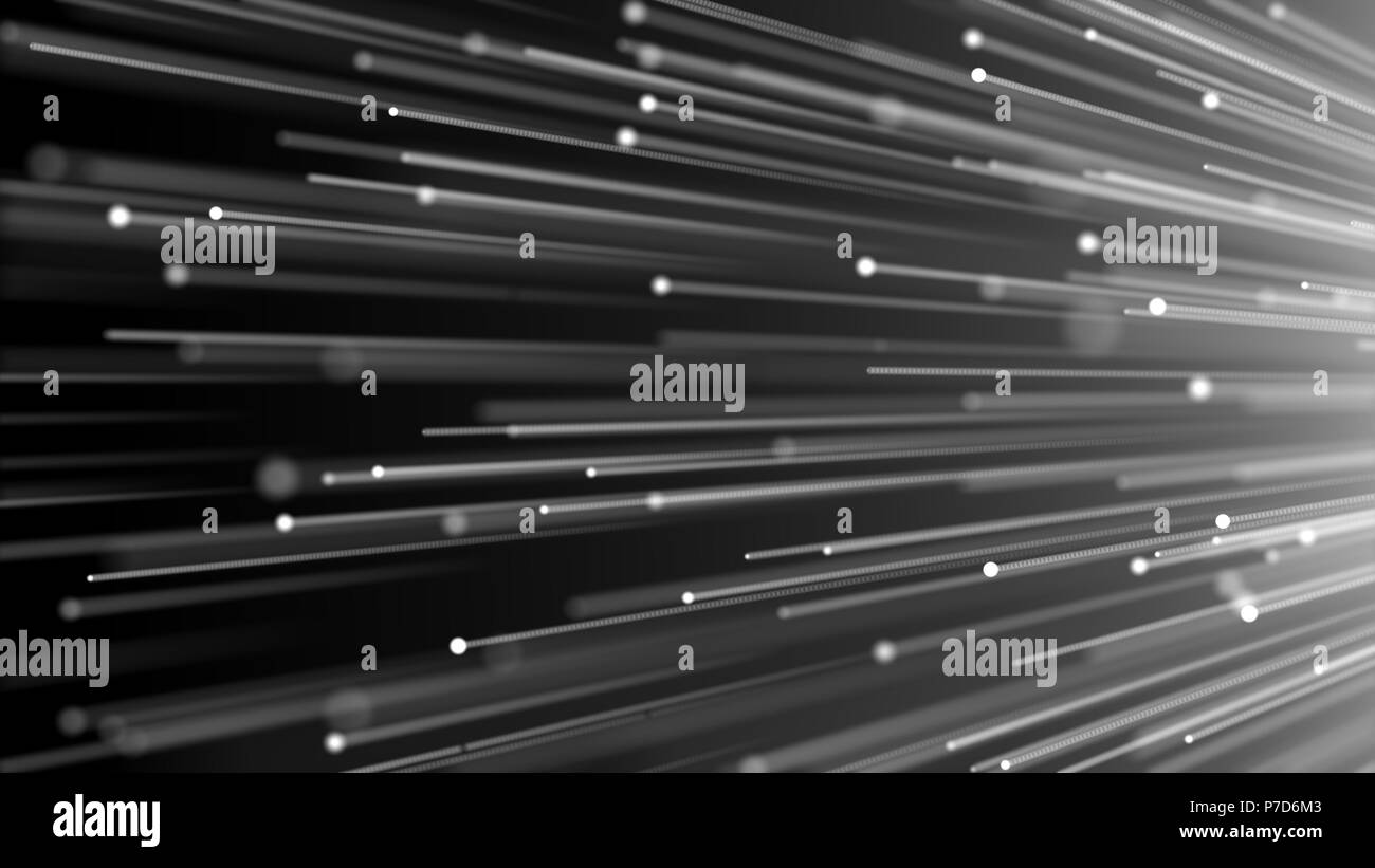 3d image concept of optical fiber, glare effect on tips of optical ...
