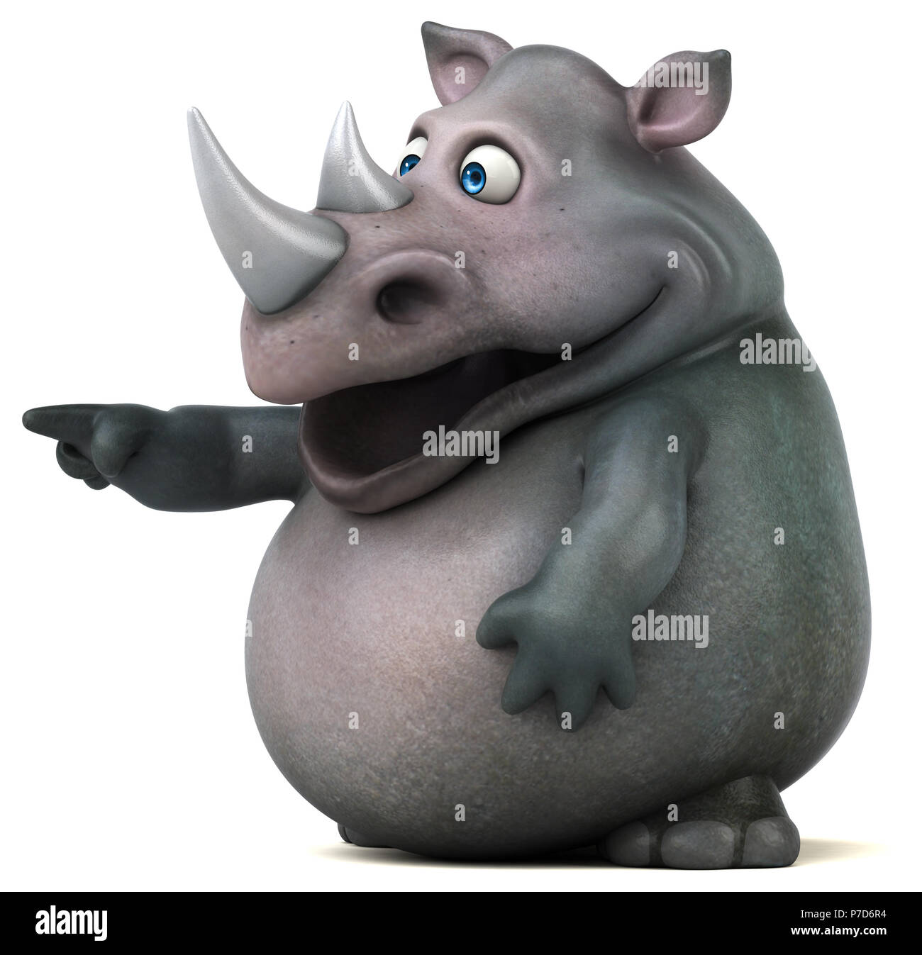 Fun rhinoceros - 3D Illustration Stock Photo - Alamy