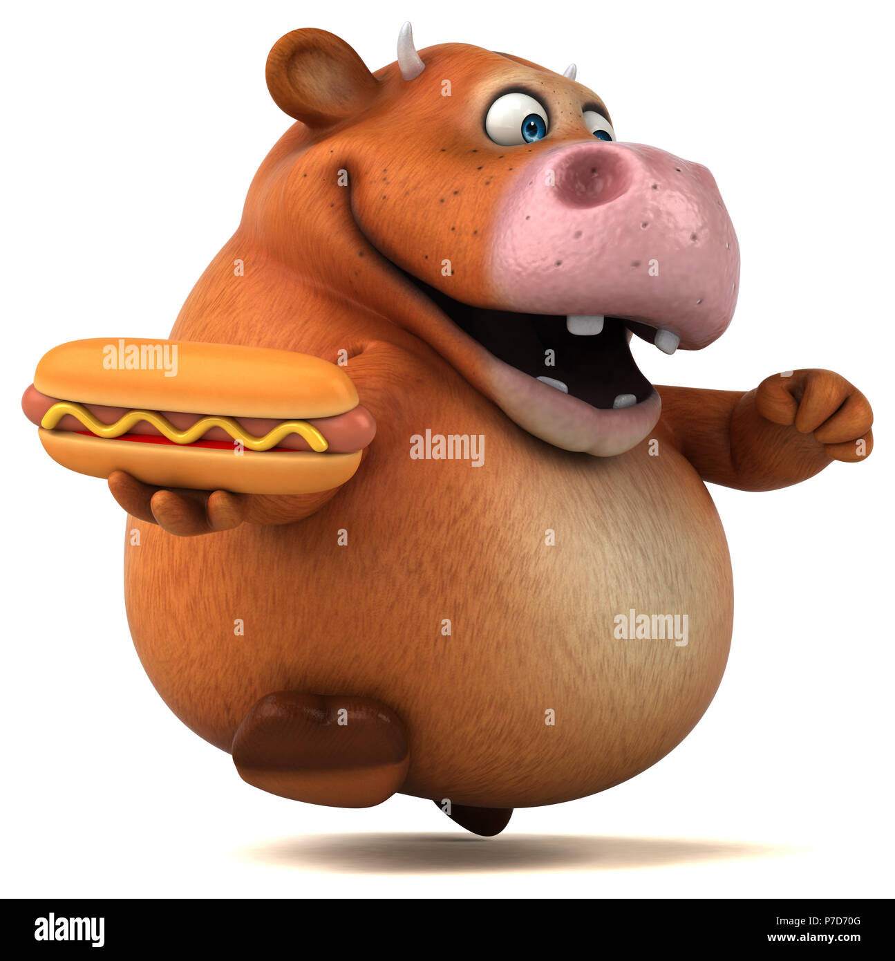 Fun cow - 3D Illustration Stock Photo - Alamy