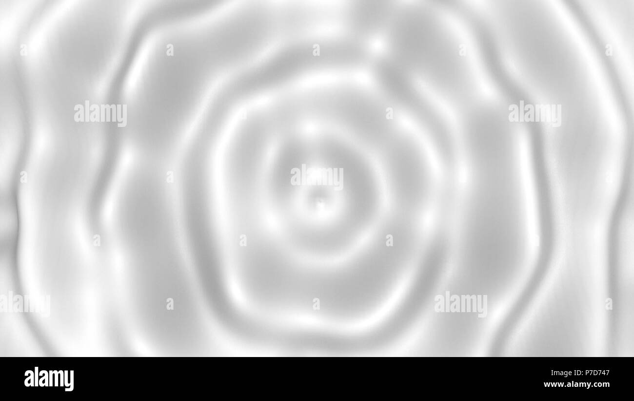 Round ripples on white liquid surface, milk or cream texture, 3d ...