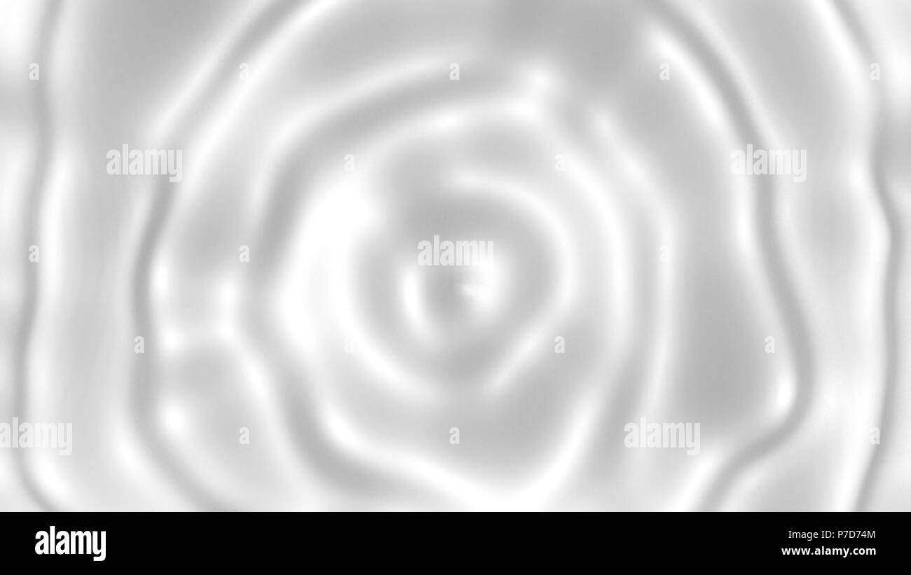 Round ripples on white liquid surface, milk or cream texture, 3d ...