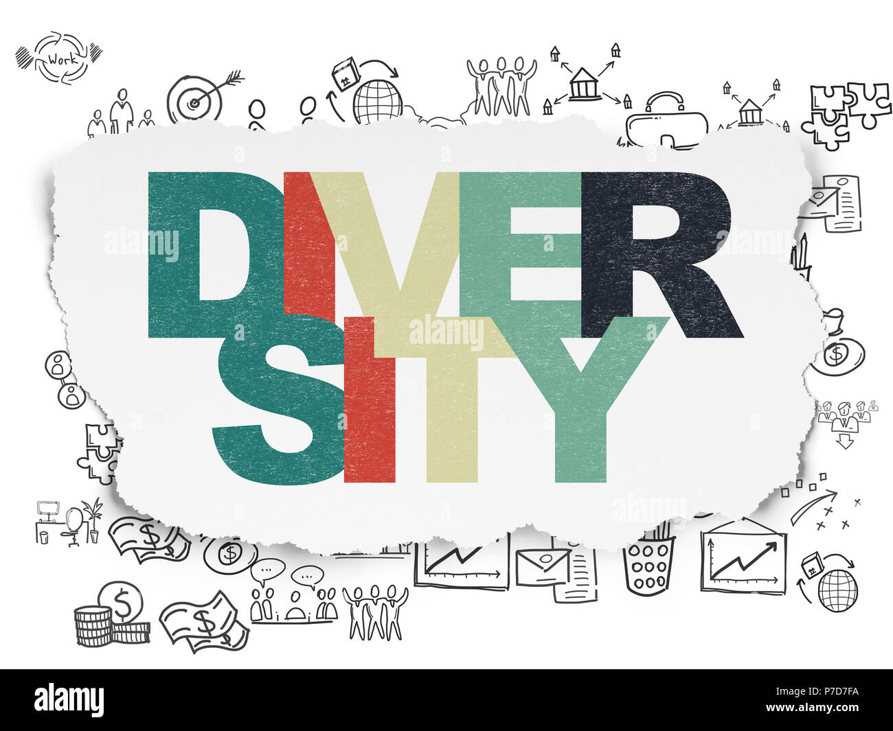 Business concept: Diversity on Torn Paper background Stock Photo - Alamy