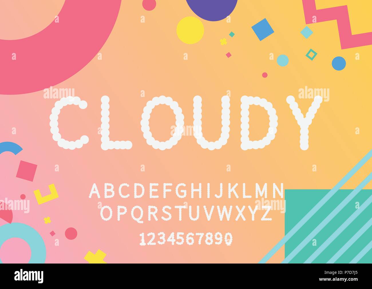 Cloudy display font Stock Vector Image & Art - Alamy