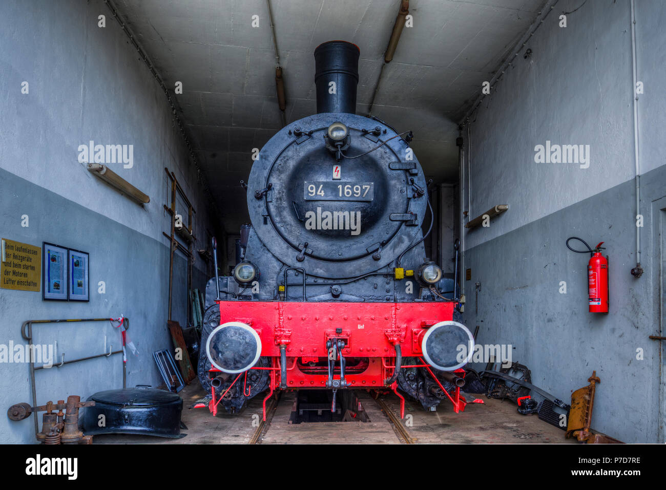 Freight train tender locomotive 94 1697, year of construction 1924, in ...