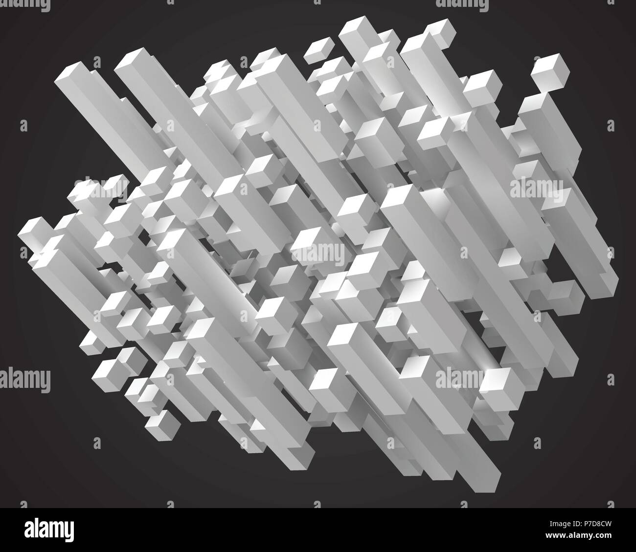 abstract with deformed cubes. diagonal version. 3d style vector ...