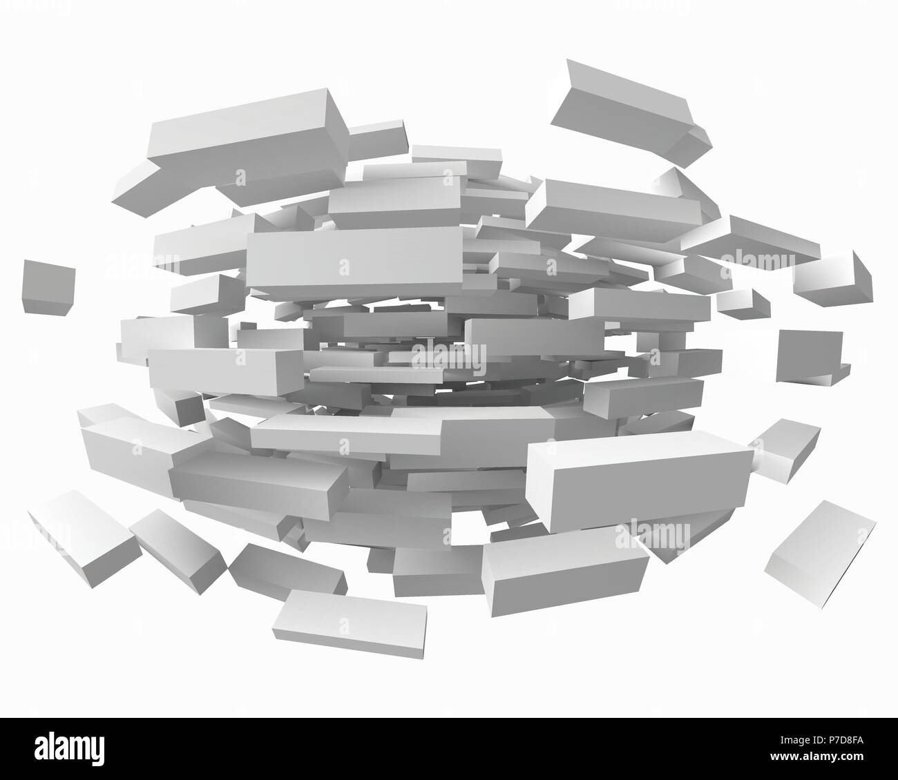 abstract with deformed cubes on white. 3d style vector illustration ...