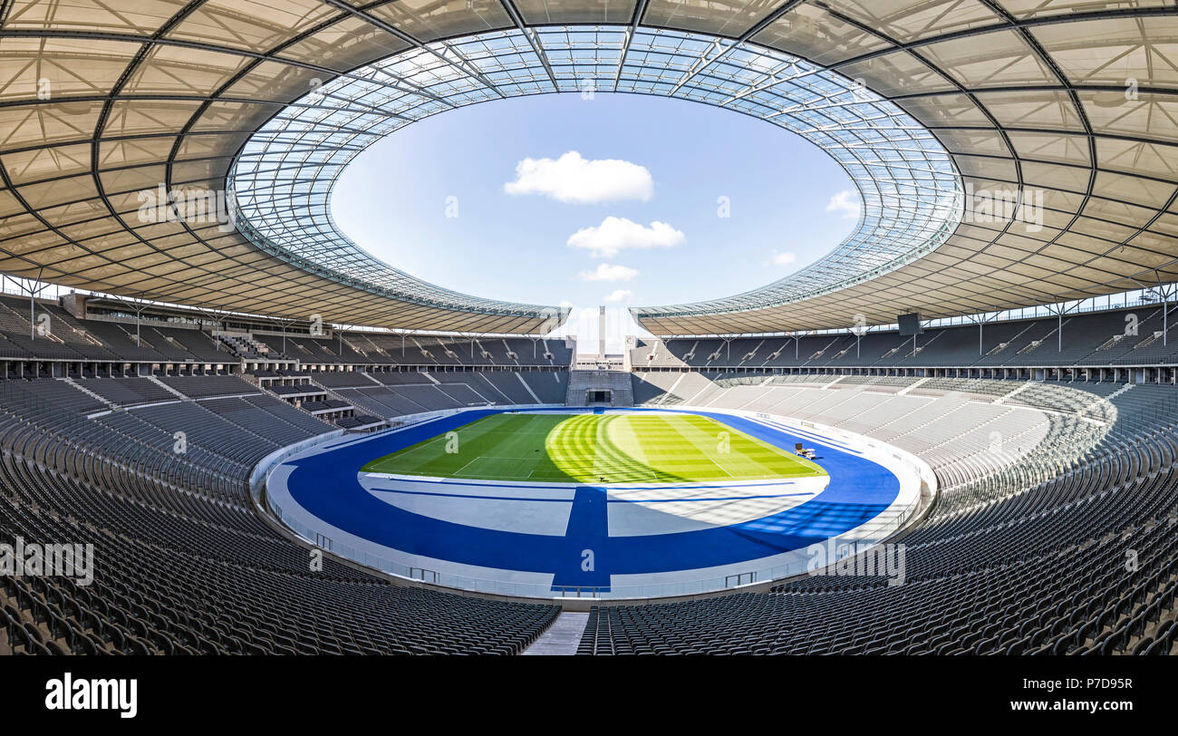 BERLIN, GERMANY - SEPTEMBER 20, 2017: Panoramic view of Olympiastadion ...