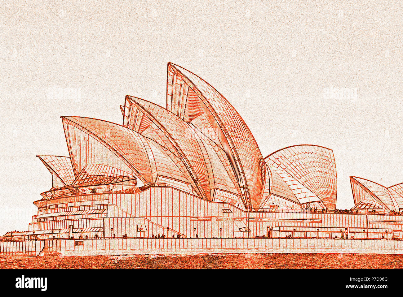 illustration of Sydnet Opera House, Sydney, Australia Stock Photo - Alamy