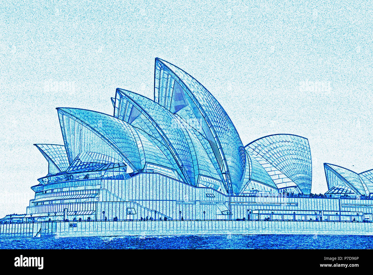 illustration of Sydney Opera House, Bennelong Point, Sydney, Australia ...