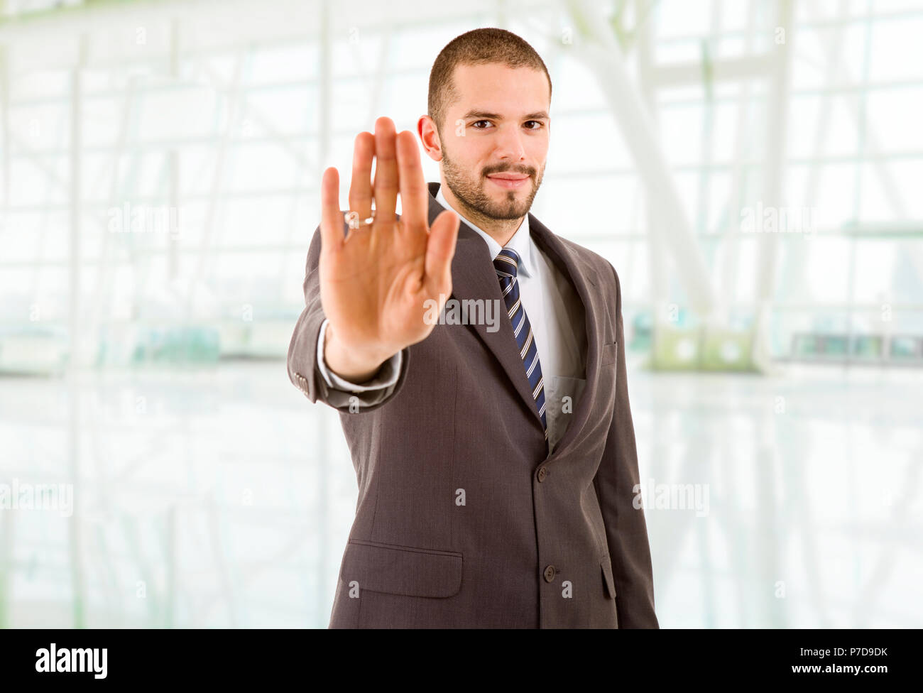 business man making stop with his hand, at the office Stock Photo - Alamy