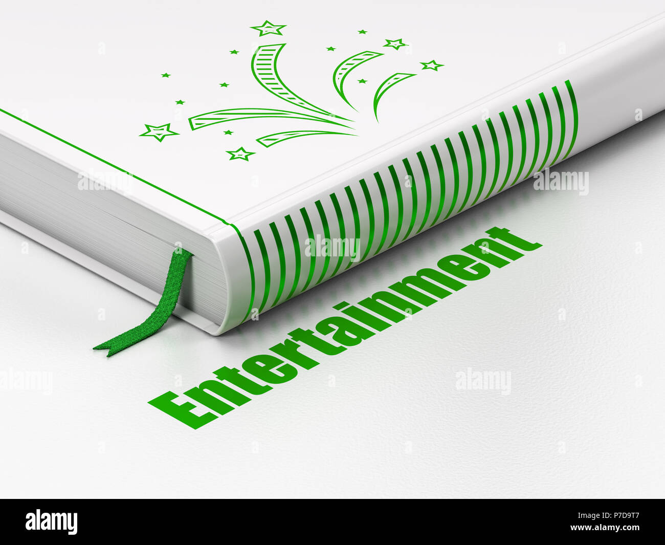 Entertainment, concept: book Fireworks, Entertainment on white ...