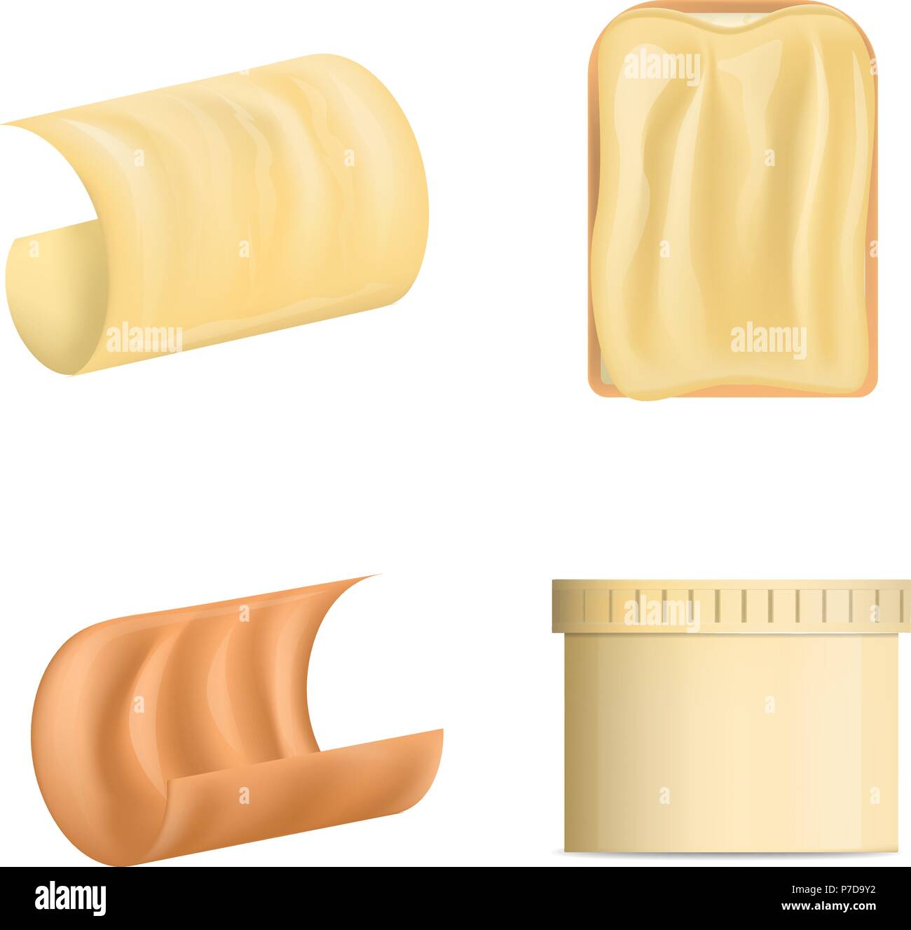 Butter curl block icons set, realistic style Stock Vector Image & Art ...