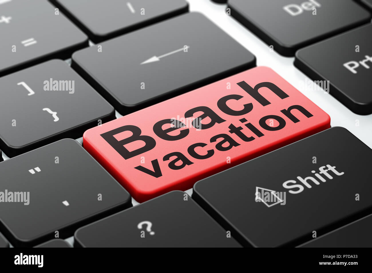 Travel concept: Beach Vacation on computer keyboard background Stock ...