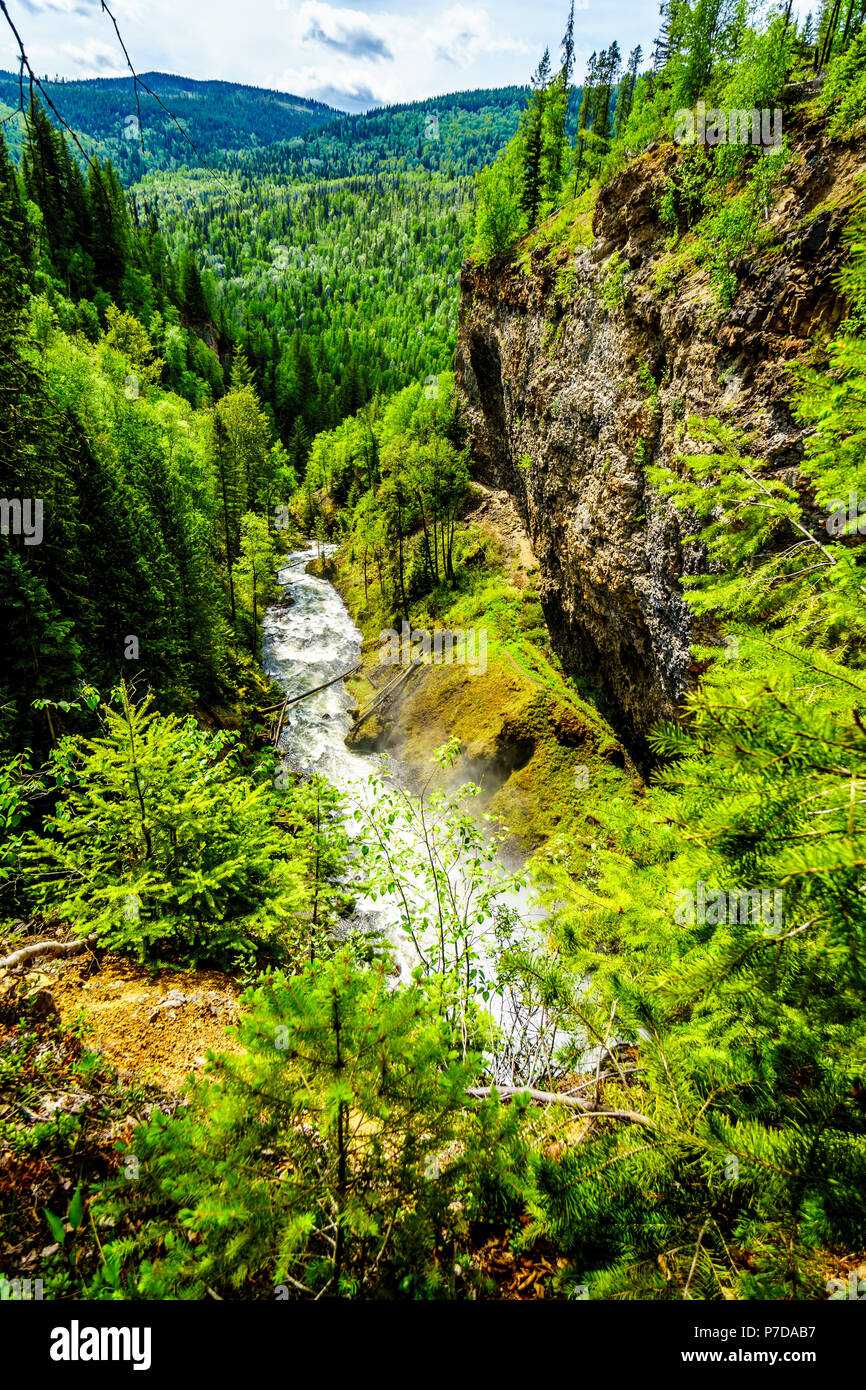 View of Grouse Creek after Moul Falls from the top of the Falls in ...