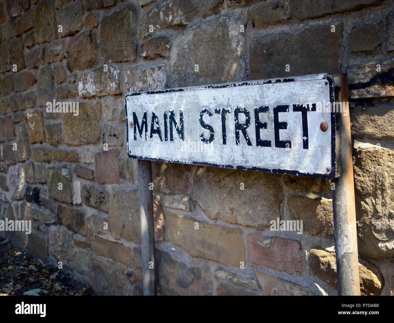 A Street sign saying Main Street in the tiny village of Bramley, near ...