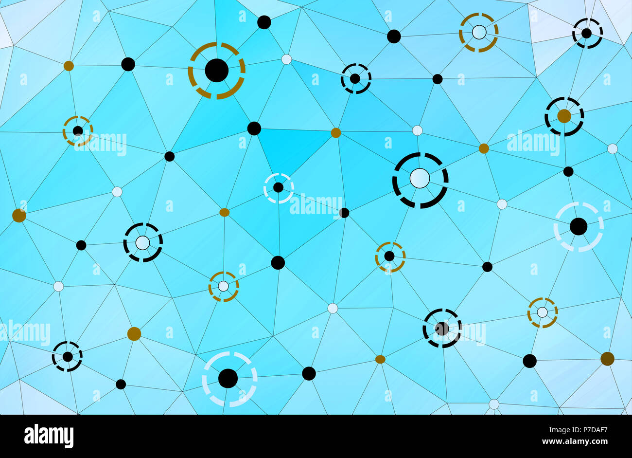 Abstract modern geometric connection background consists of triangles ...