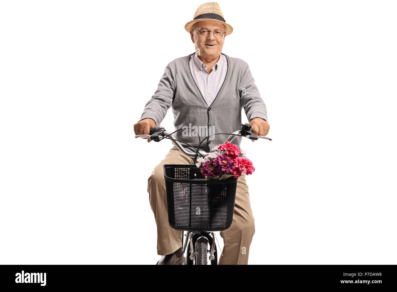 Old man riding bicycle hi-res stock photography and images - Alamy