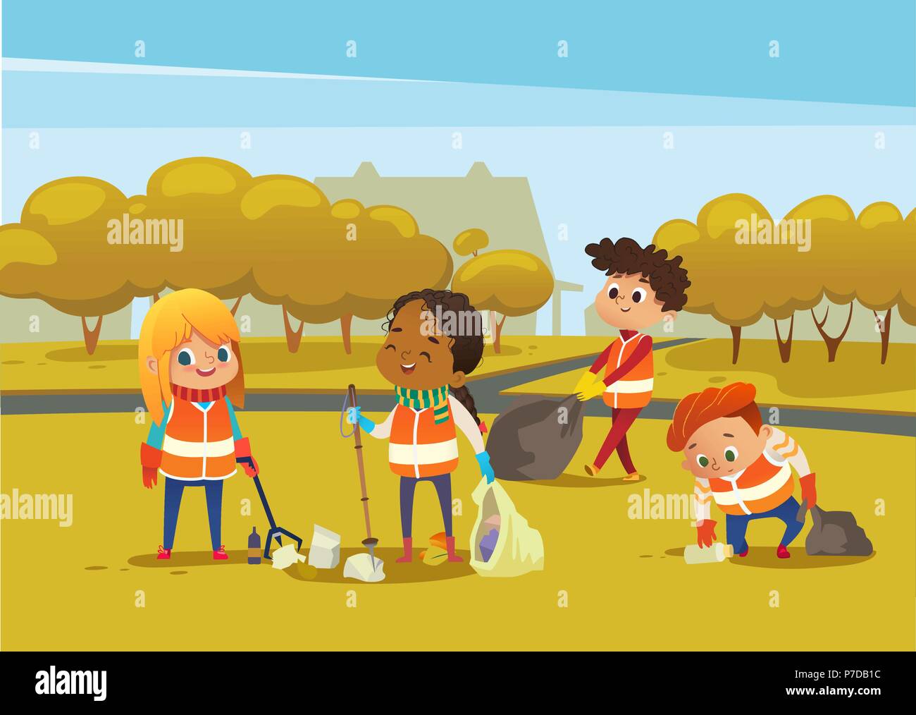 Children Littering Clipart