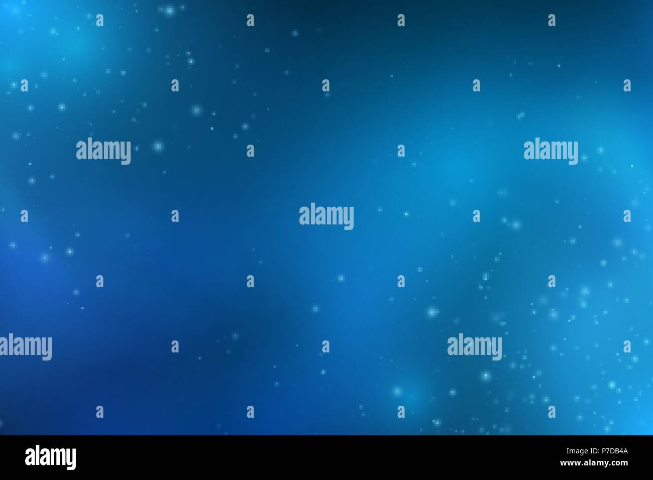 Abstract falling blue lights. Magic blue dust and glares. Starry sky ...