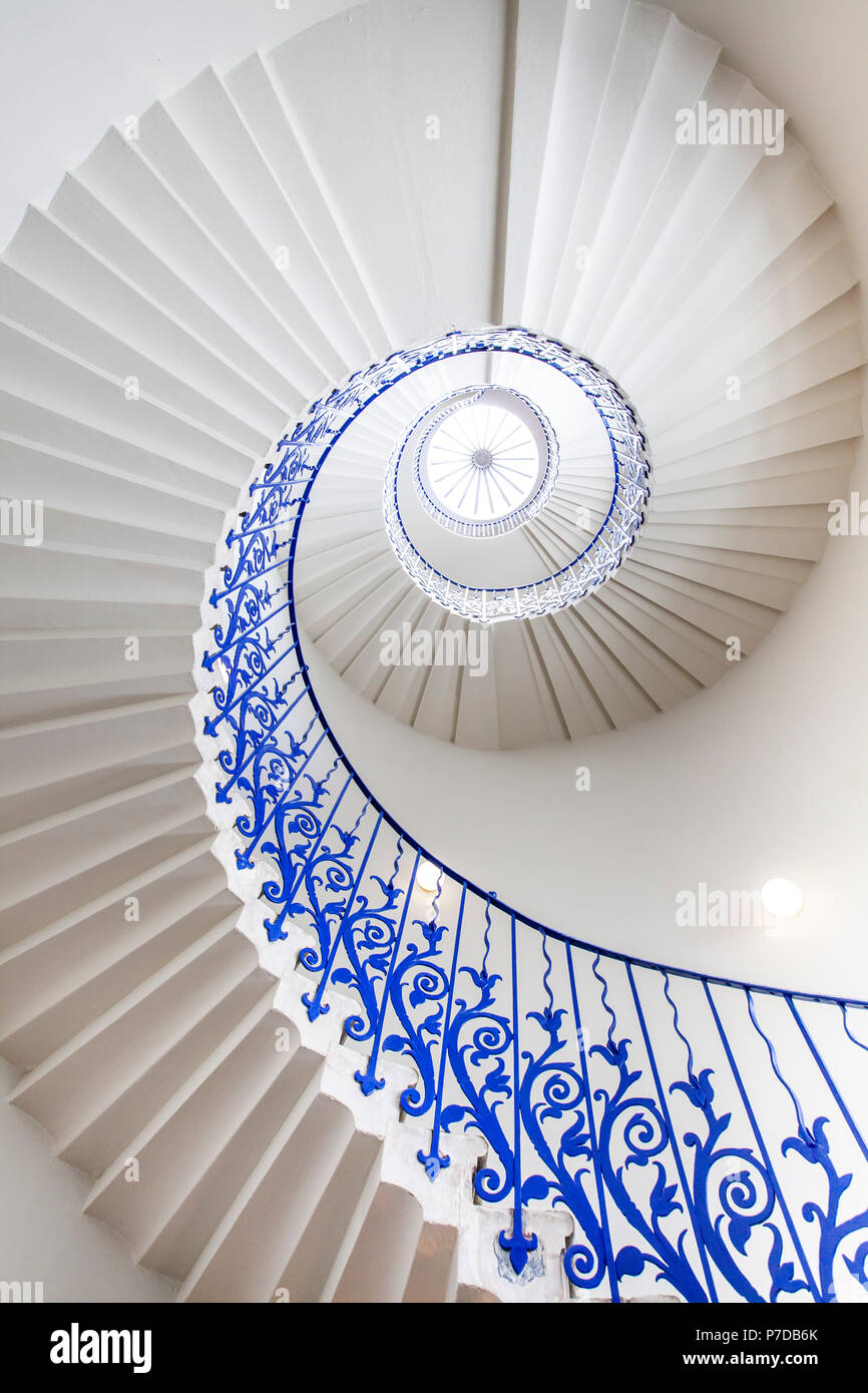 The Tulip Stairs At The Queens House, Royal Museums, Greenwich, London ...
