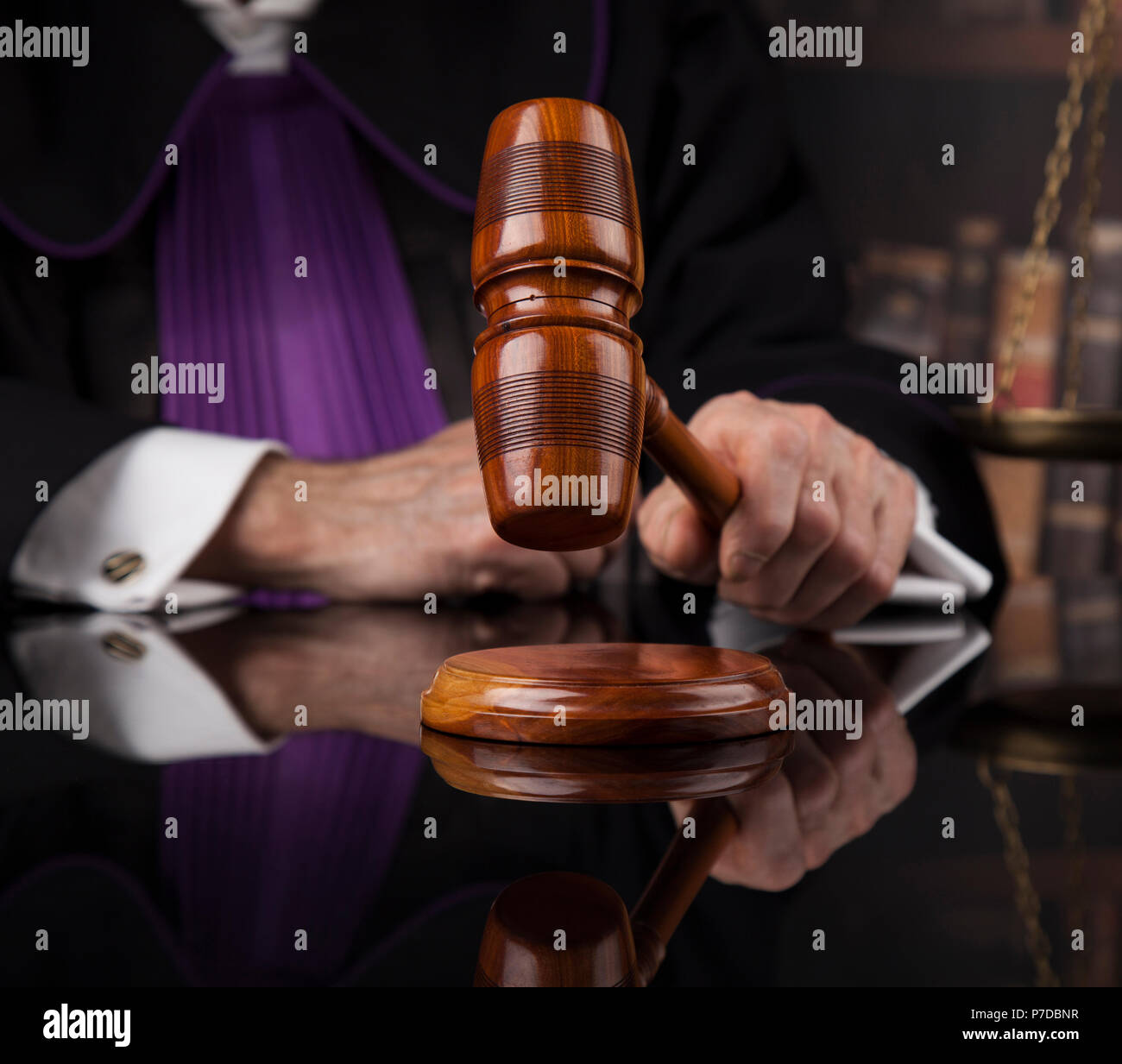 Judge, male judge in a courtroom striking the gavel Stock Photo - Alamy