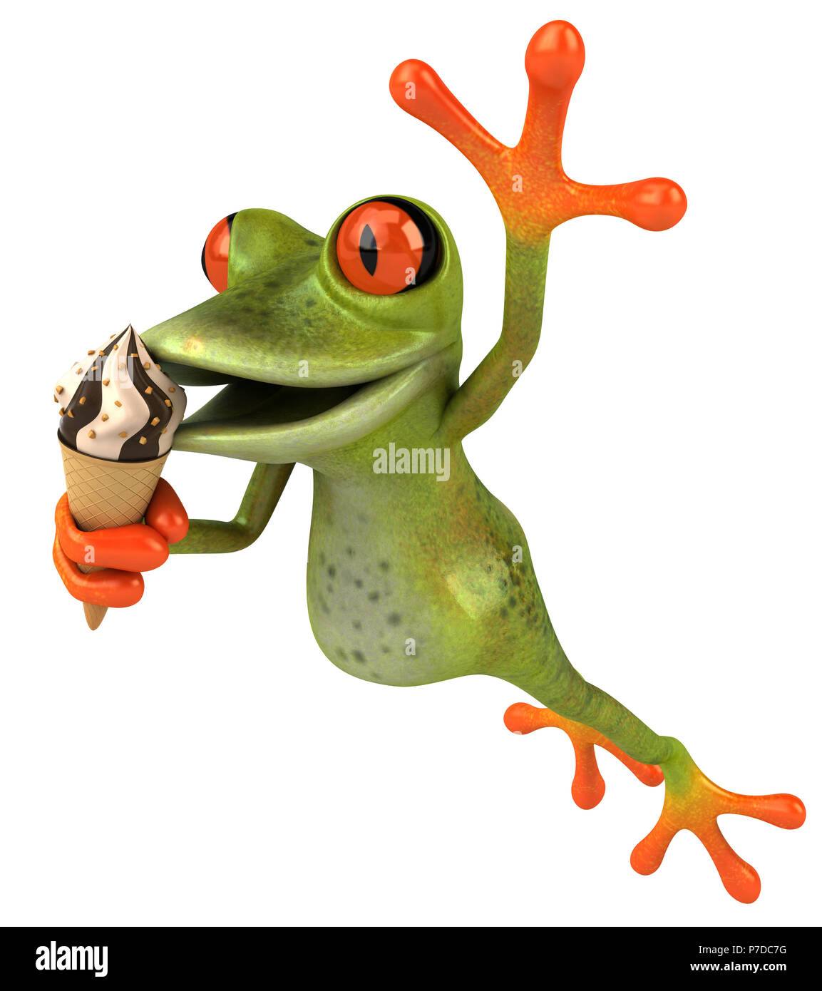 Fun frog - 3D Illustration Stock Photo - Alamy
