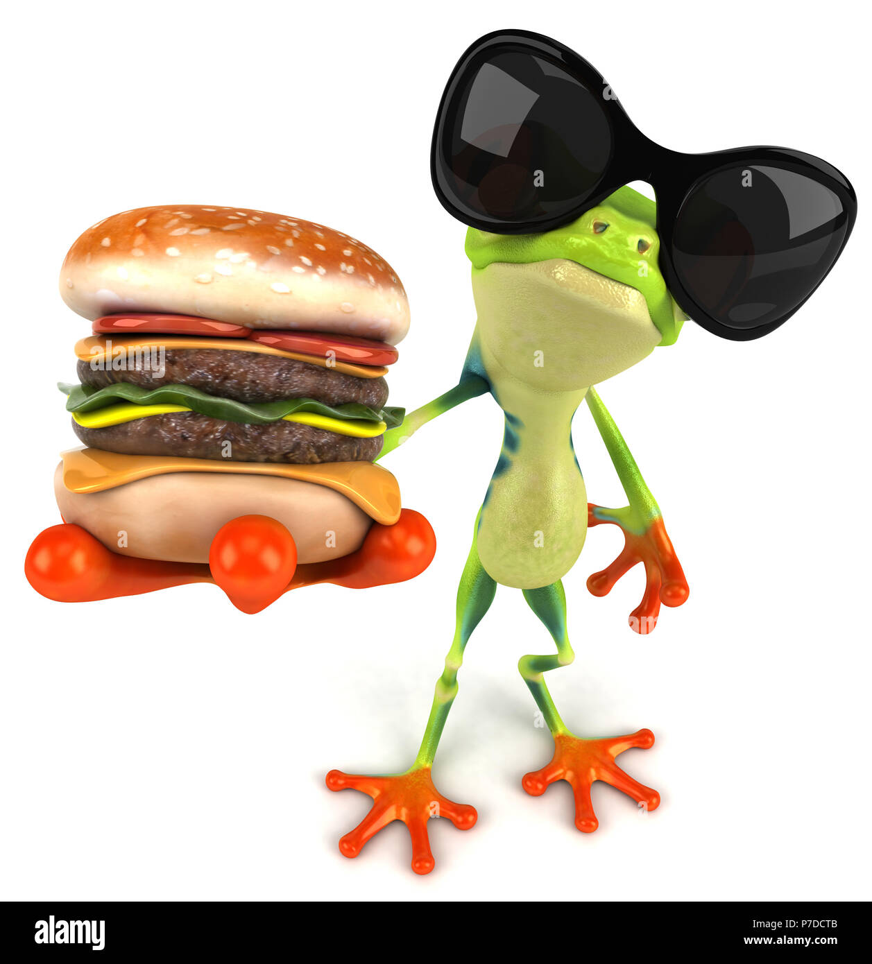 Fun frog - 3D Illustration Stock Photo - Alamy
